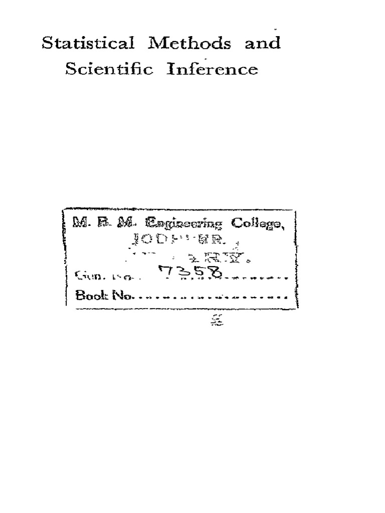 Ronald A Fisher Statistical Methods and | PDF