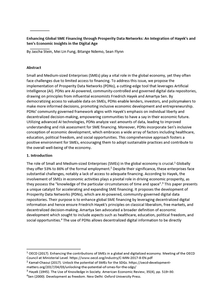 September 26 2023 Enhancing Global SME Financing Through Prosperity ...