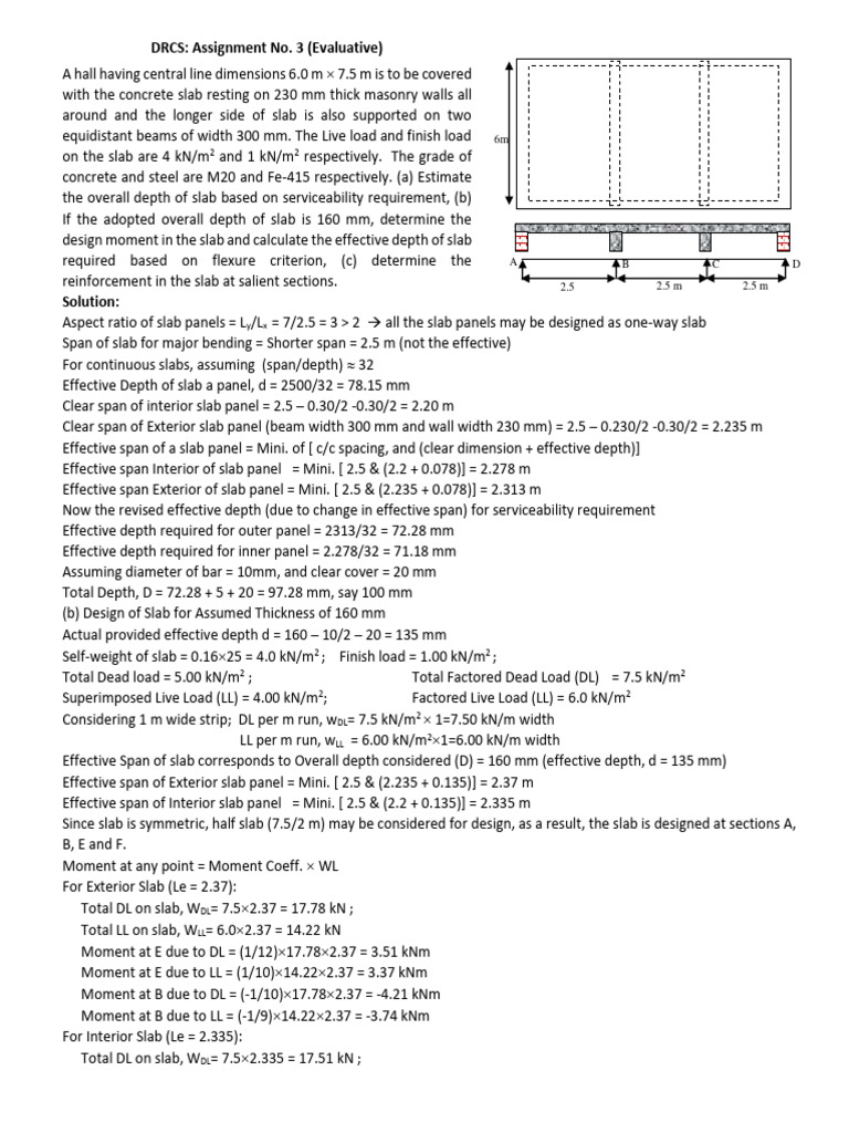 Concrete Slab Design and Analysis | PDF | Bending | Building Technology