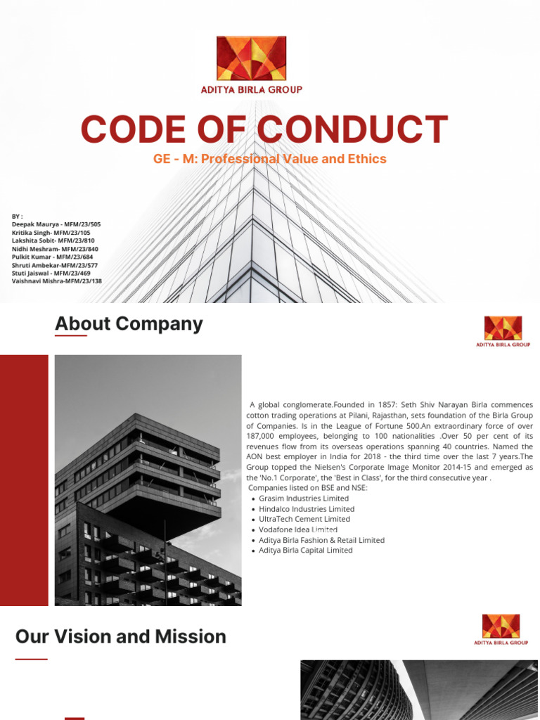 Aditya Birla Group Code of Conduct | PDF | Bribery | Political Corruption