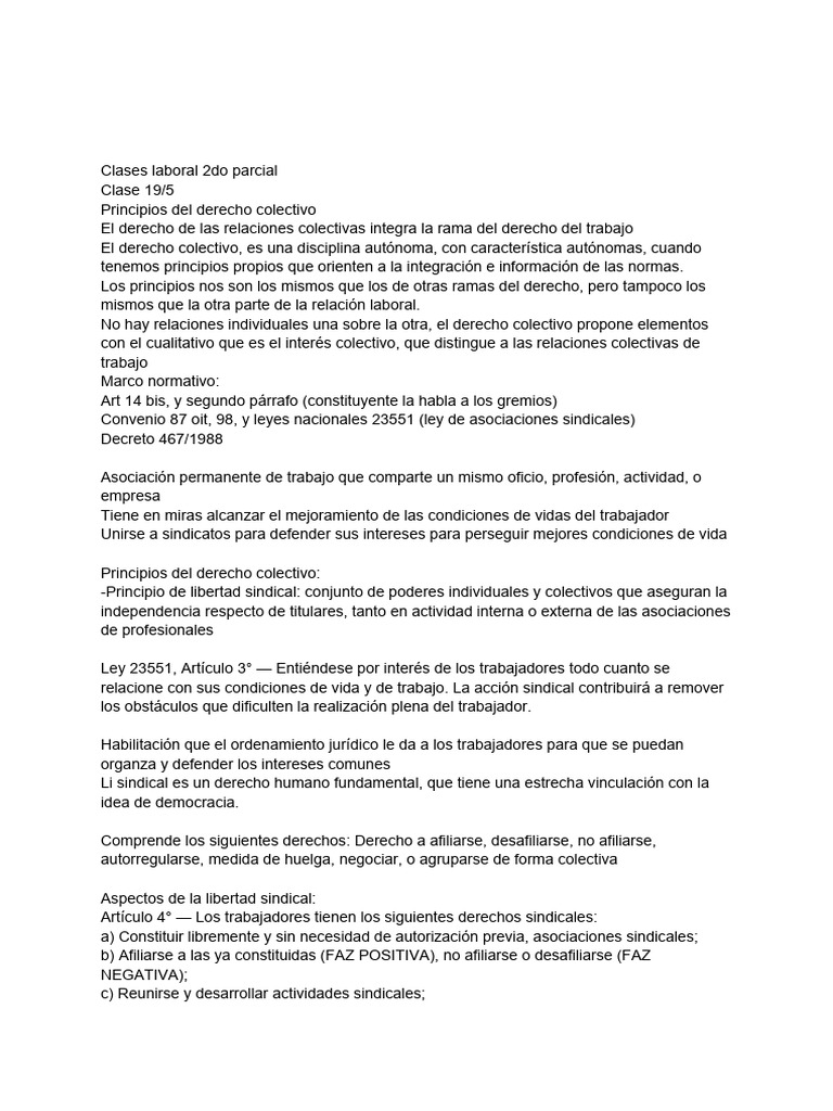 LABORAL 2do parcial | PDF | Sindicato | Derecho laboral