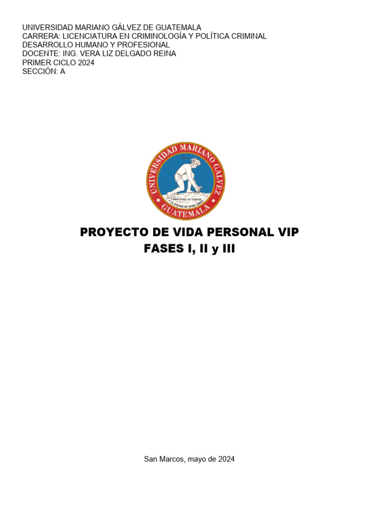 PROYECTO DE VIDA PERSONAL VIP FASES I, II Y III | PDF | Las emociones | Empatía