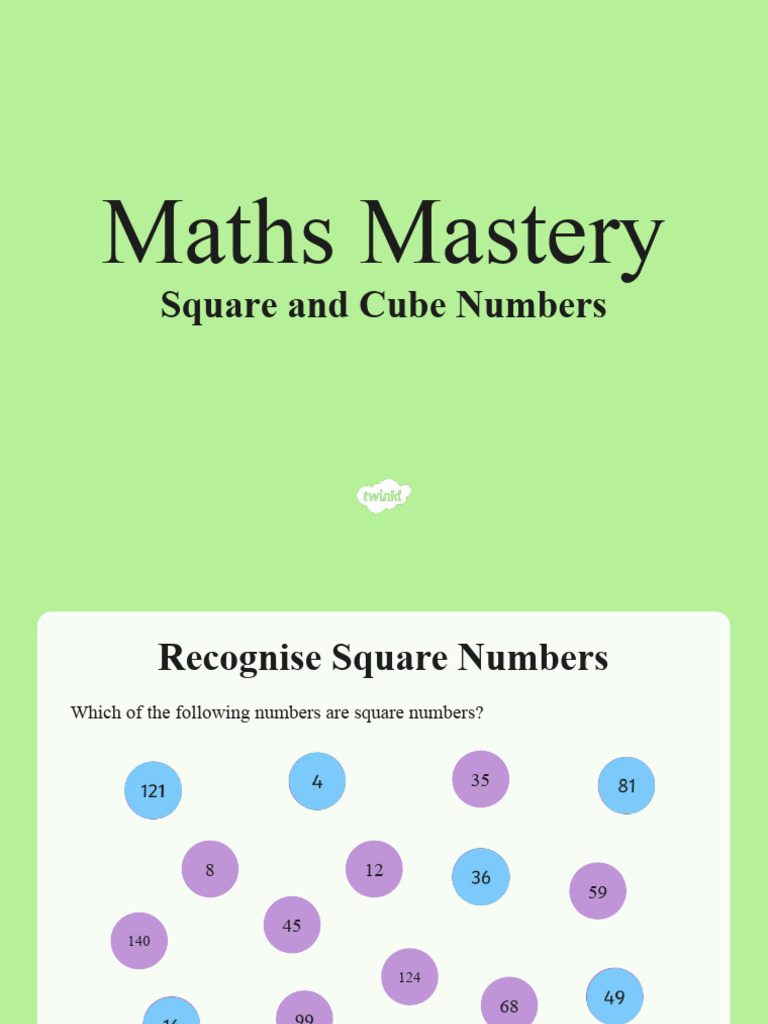 T2 M 1742 Year 5 Multiplication and Division Square and Cube Numbers ...