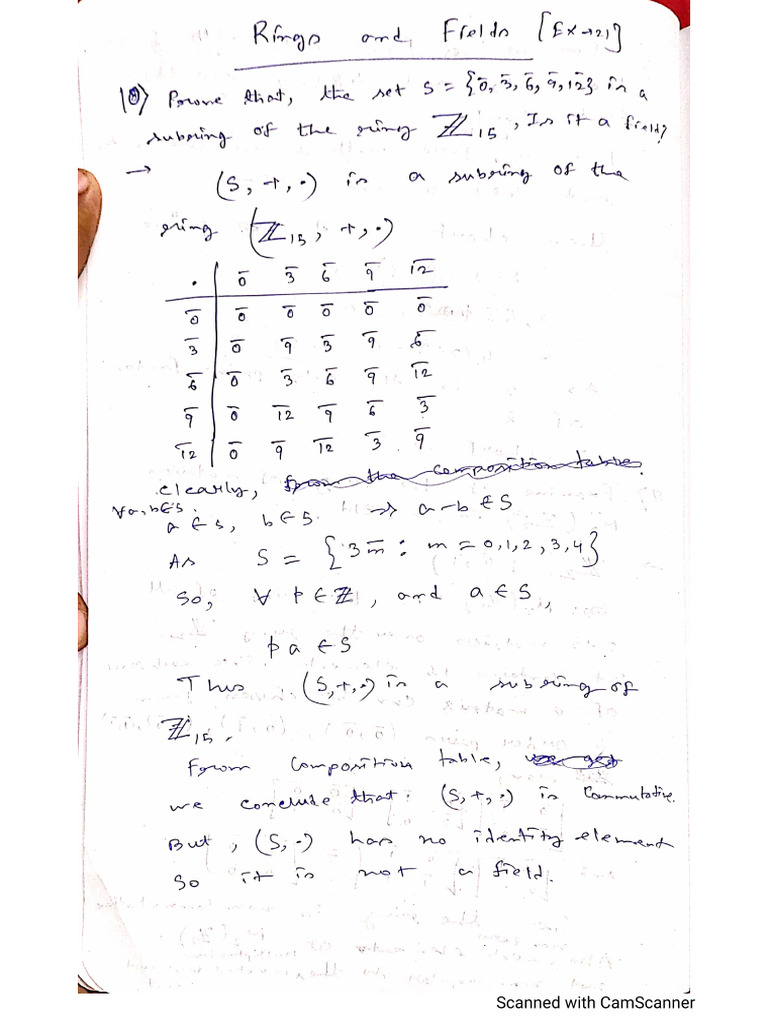 RINGS AND FIELDS Exercise 21 | PDF