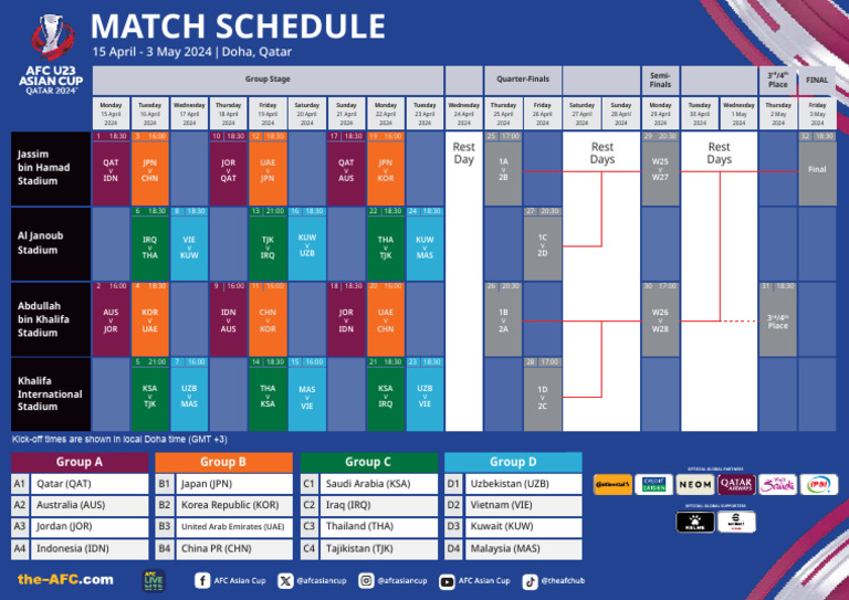 U23AC24 MatchSchedule EN | PDF