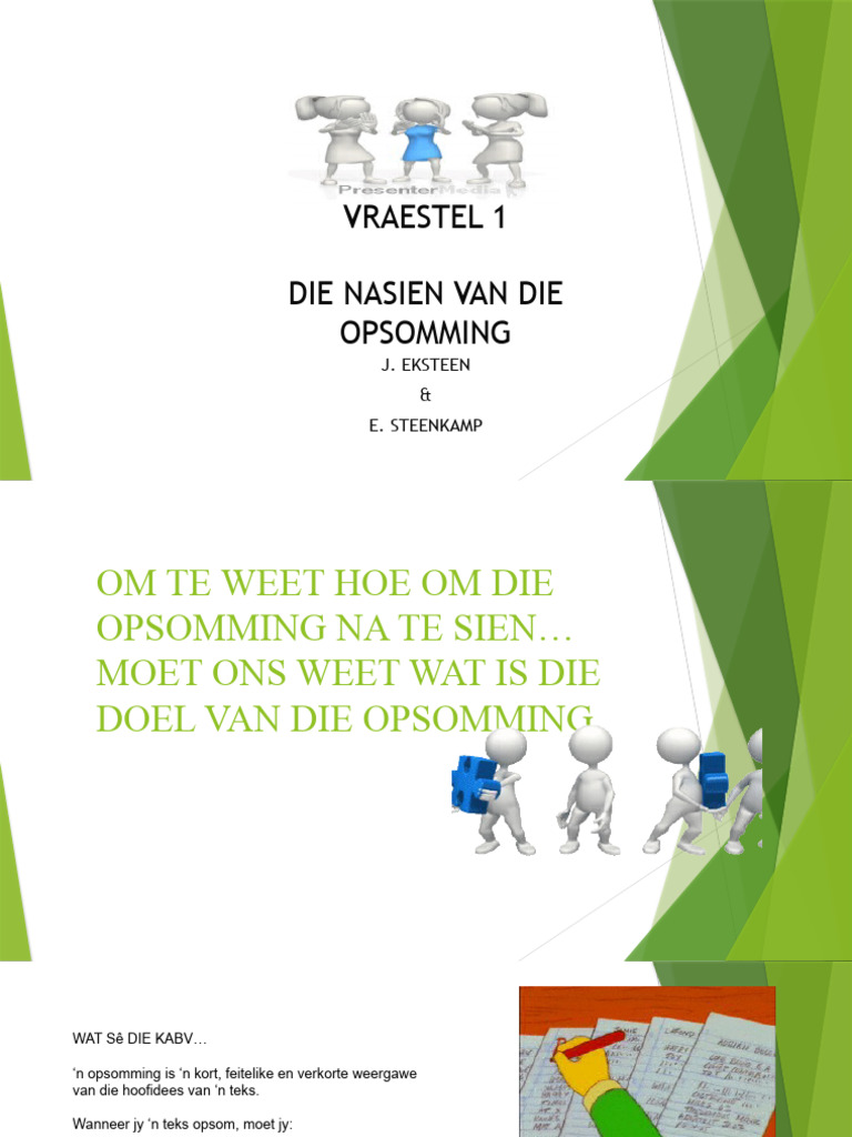 Nasien Van Die Opsomming (FINAAL) | PDF