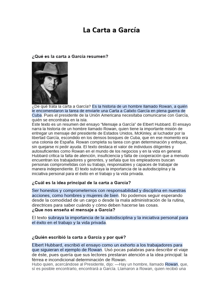 Carta a Garcia. | PDF | Disciplinas