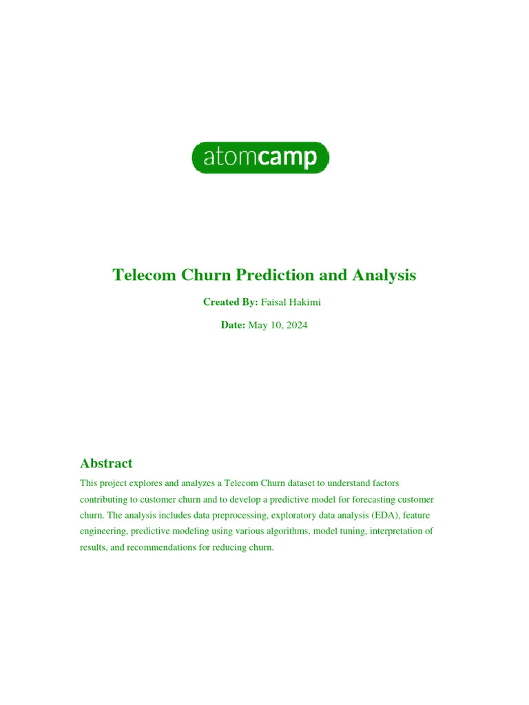 Telecom Customer Churn Report | PDF | Data Analysis | Applied Mathematics