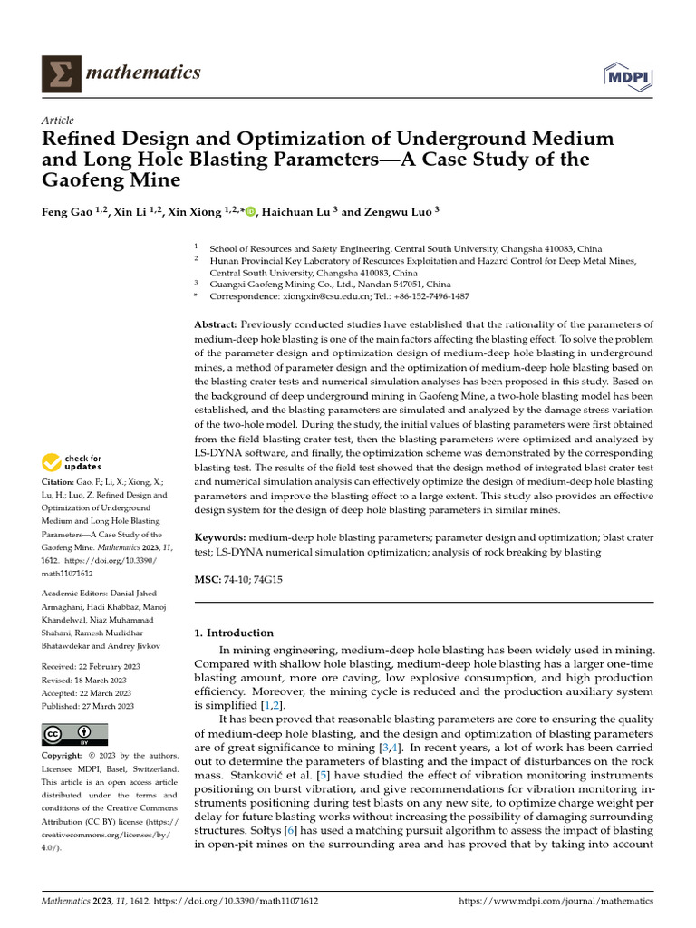 mathematics-11-01612 | PDF | Mathematical Optimization | Mining
