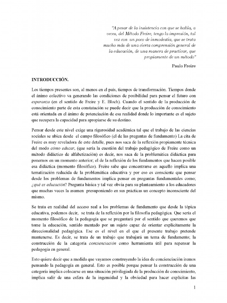 FREIRE | PDF | Verdad | Realidad