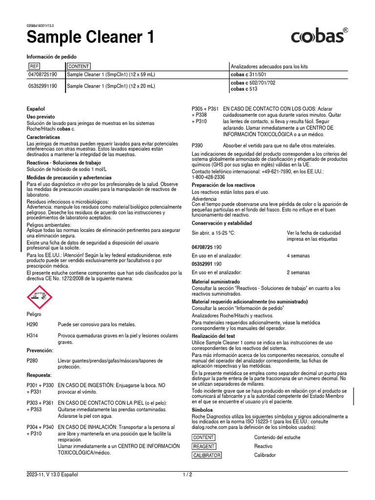 Insert - Sample Cleaner 1.03588416001.v13.es | PDF | Laboratorios