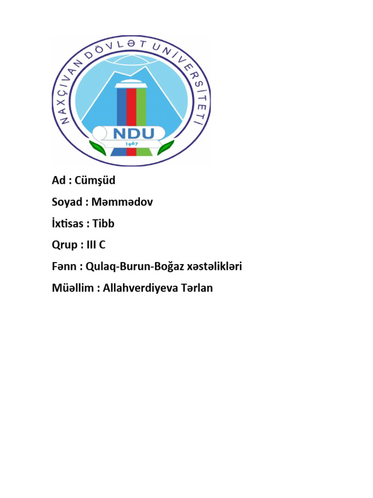 Orta Qulaq Iltihabı | PDF
