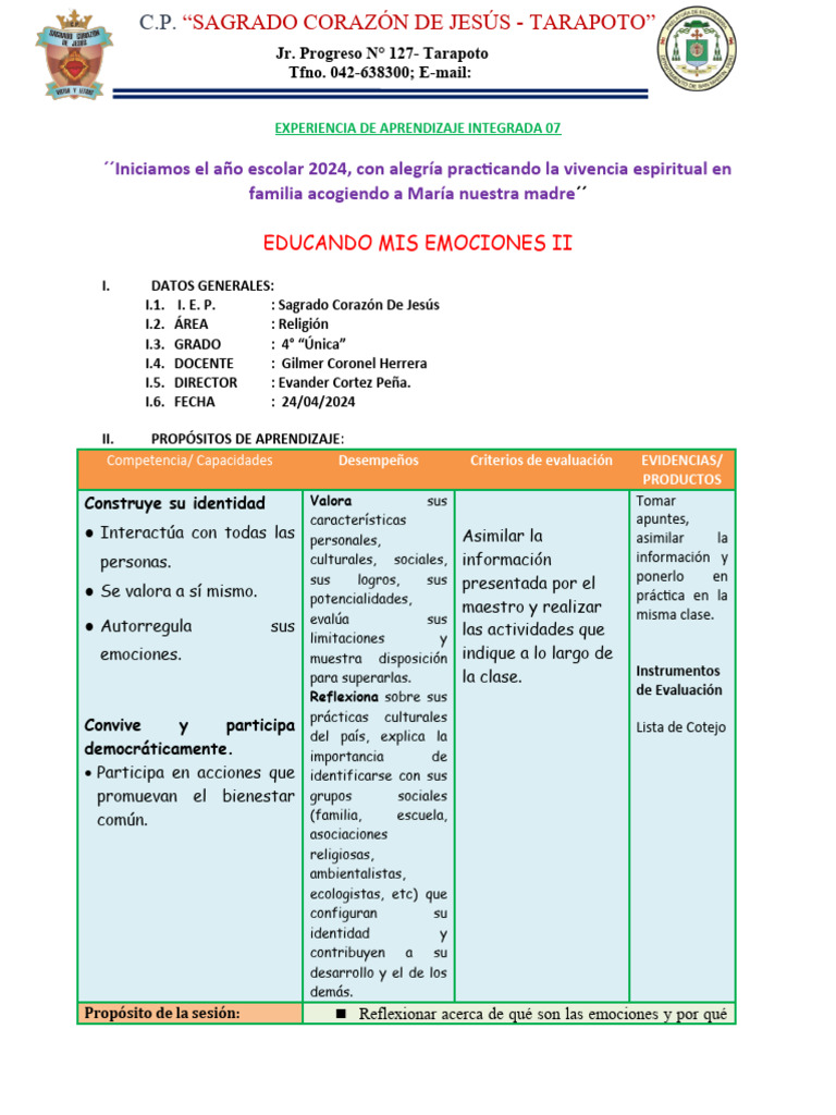 SESIÓN DE APRENDIZAJE #7-DPCC2° | PDF | Aprendizaje | Evaluación