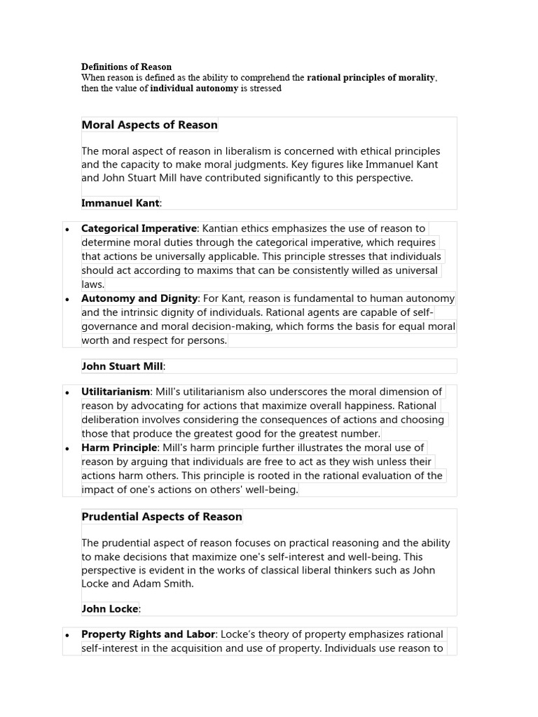 Definitions of Reason | PDF | Reason | Rationality