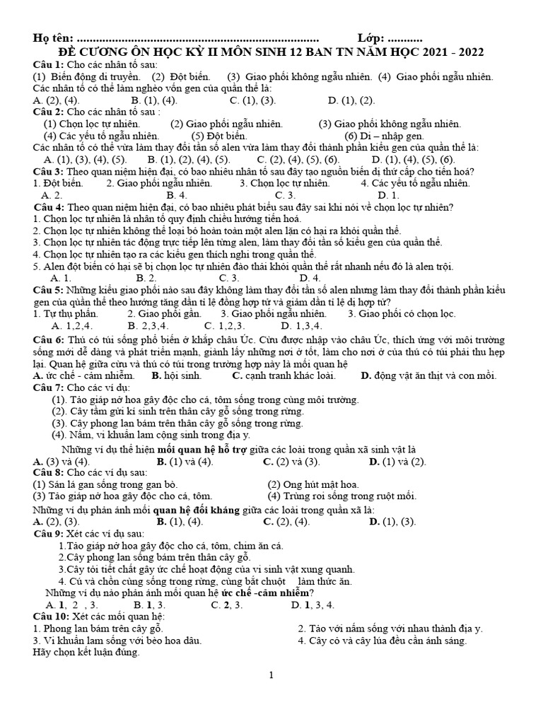 nhtDE CUONG ON THI HKII BAN TN 2022 Hs | PDF