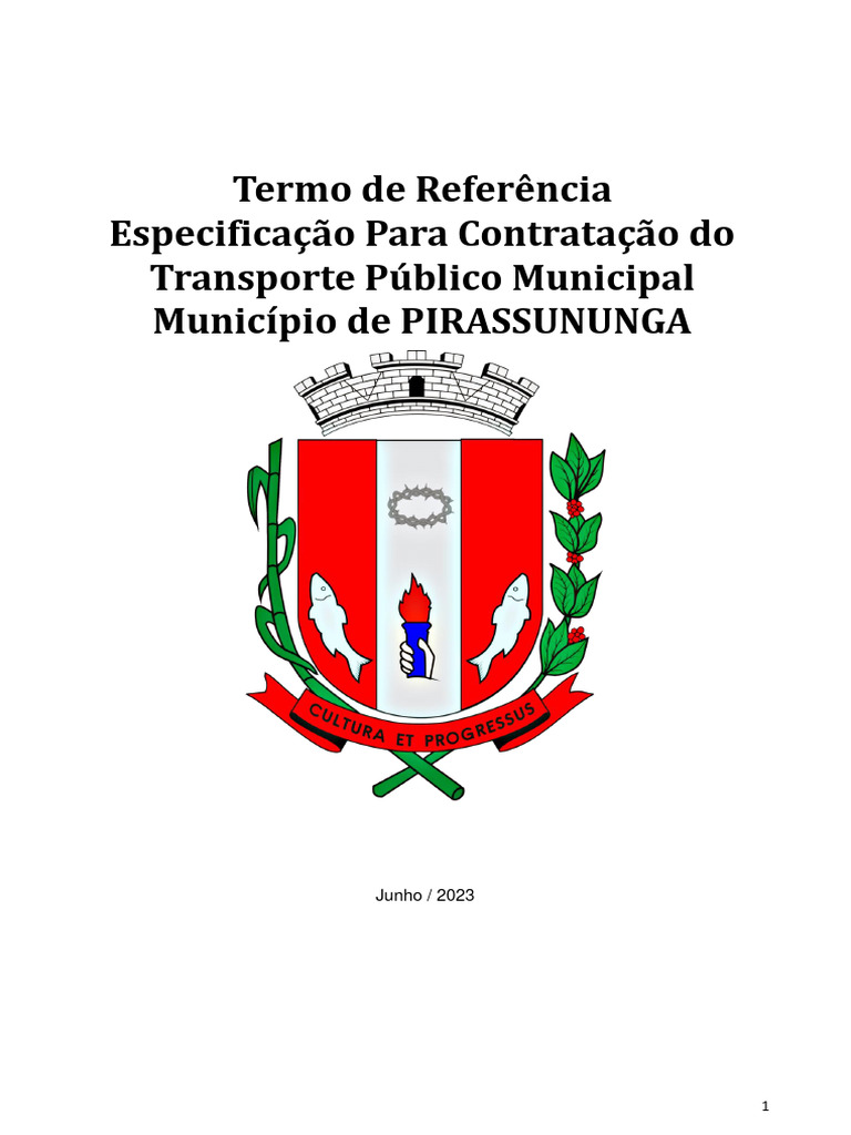 Transporte Público Pirassununga: Termo de Referência | PDF
