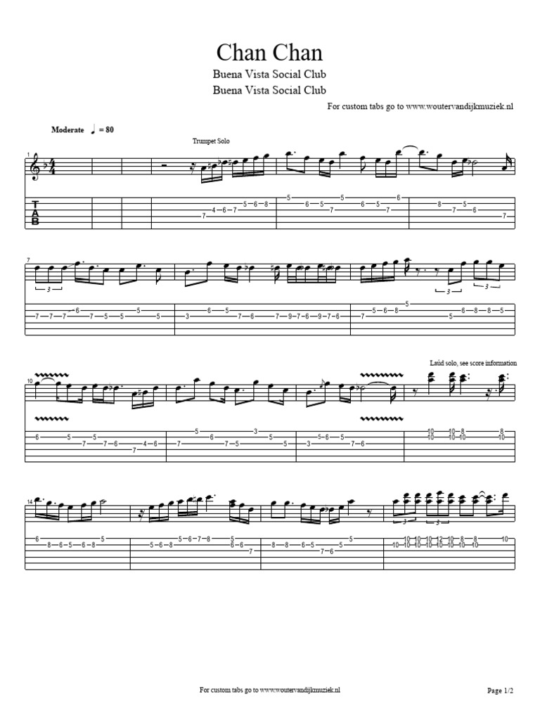 Music Tabs for Chan Chan | PDF | Cuban Music