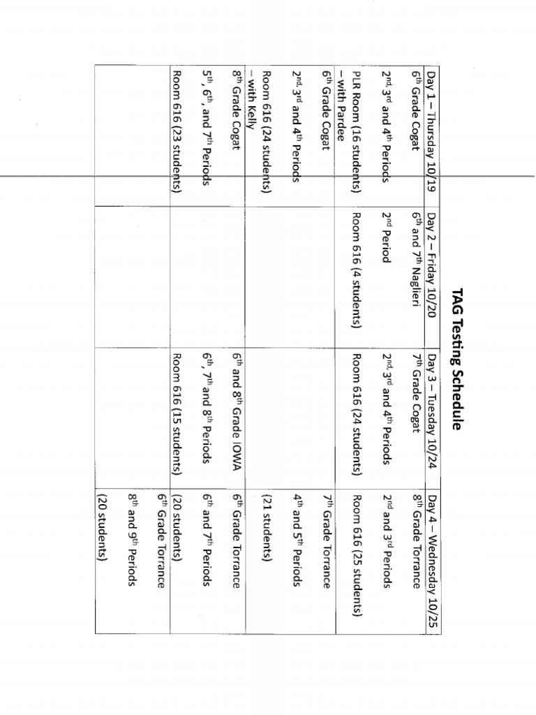 Tag Testing Schedule | PDF