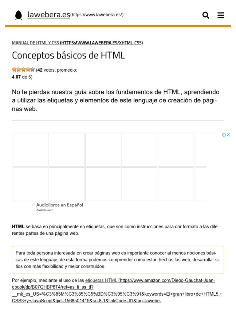 Conceptos Básicos de HTML - Manual de HTML y CSS | PDF | HTML | Red mundial