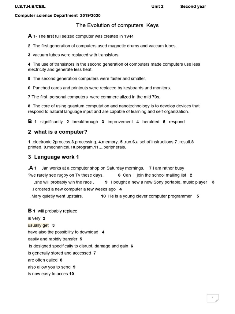Unit 2 L2 Keys | Download Free PDF | Computing | Computer Science
