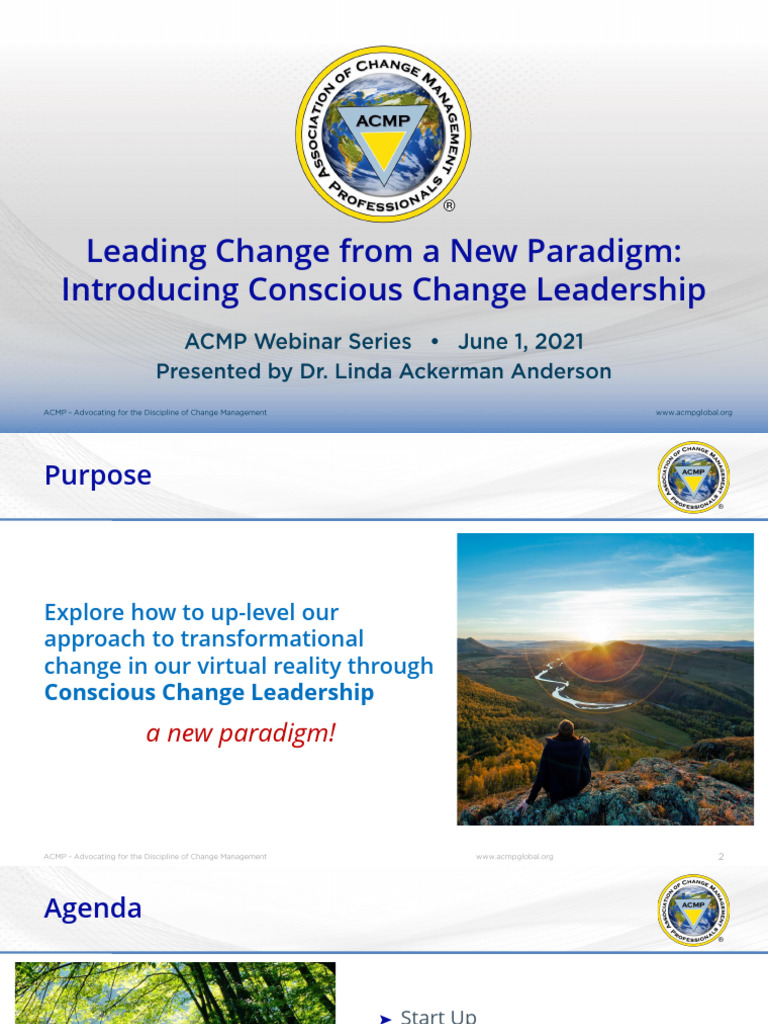 Leading Change From A New Paradigm Introducing Conscious Change ...