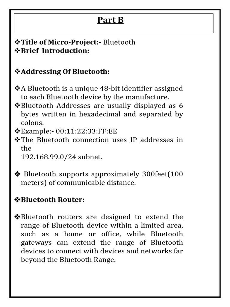 Part B.word | PDF | Bluetooth | Computer Network