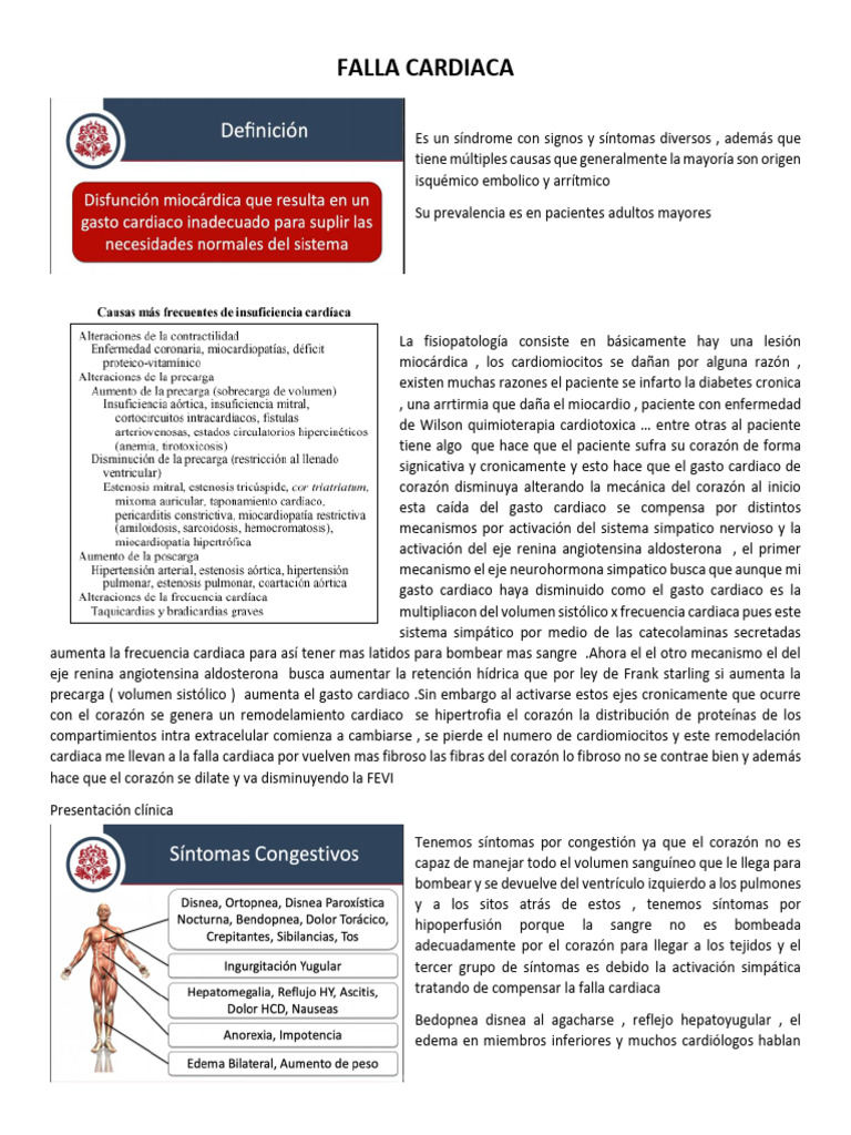 Falla Cardiaca | PDF | Insuficiencia cardíaca | Corazón