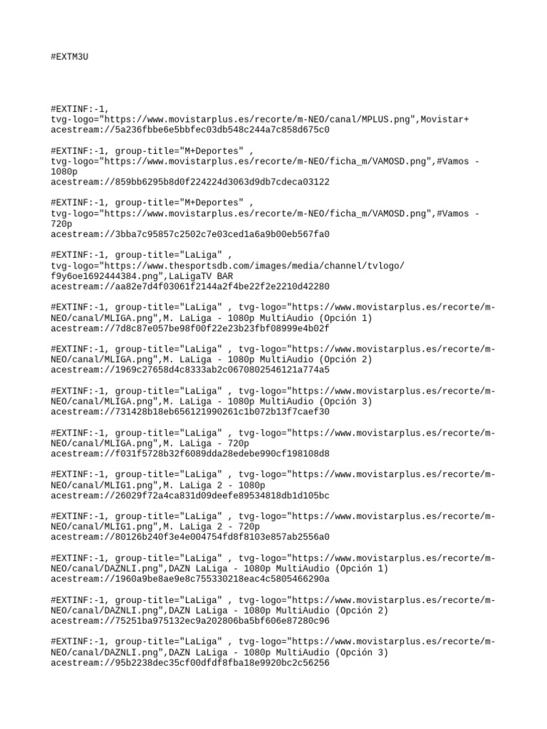 Lista Acestream | PDF | Sports | Association Football Competitions