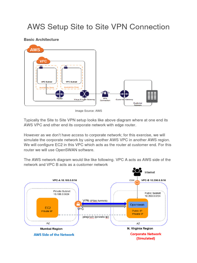 AWS Setup Site To Site VPN Connection | PDF | Ip Address | Router (Computing)