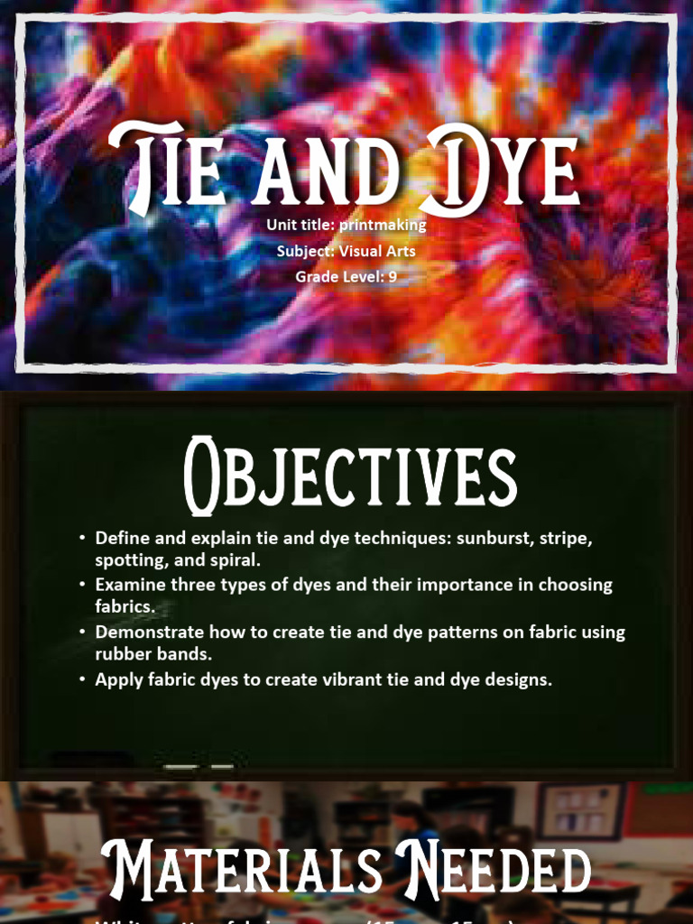 Lesson Two- Tie and Dye | PDF | Dye | Textiles
