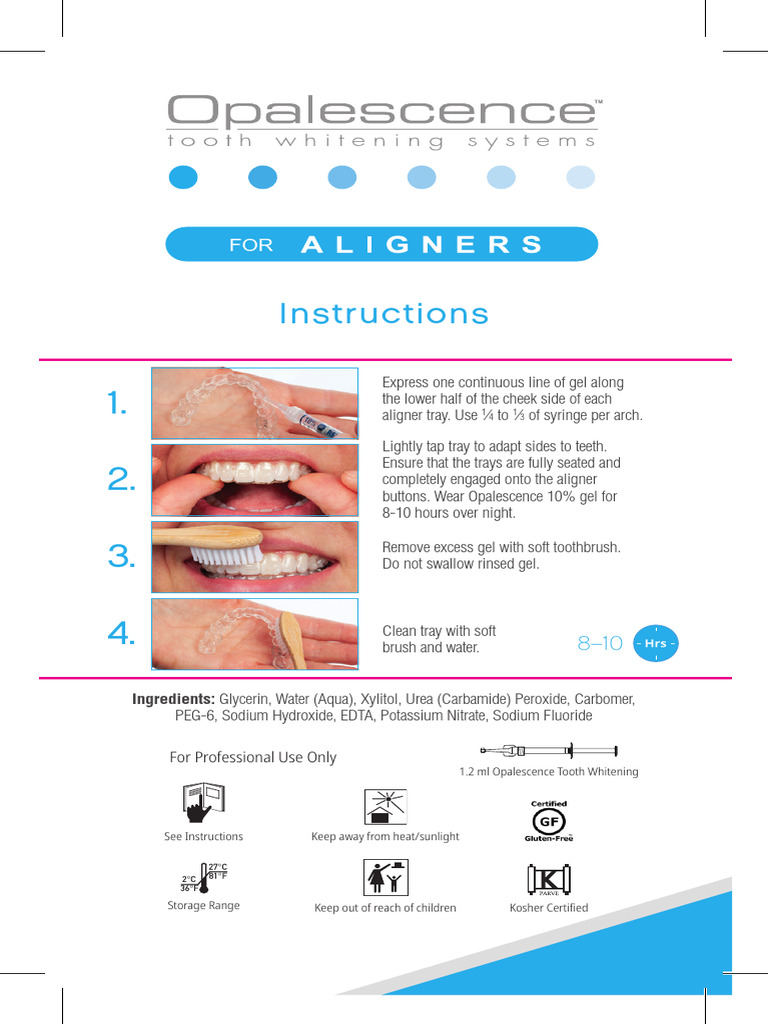 Opalescence PF Whitening For Aligners IFU US1008788AR02 | PDF | Mouth | Medical Specialties