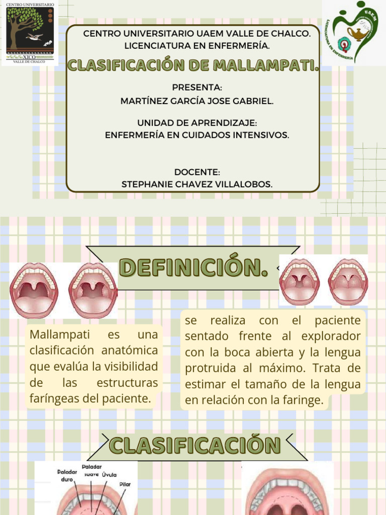 Clasificación de Mallampati en Intubación | PDF | Servicios médicos de ...