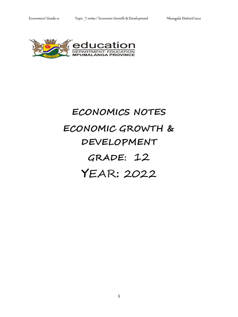 Topic 9 Economic Growth & Development | PDF | Taxes | Developing Country