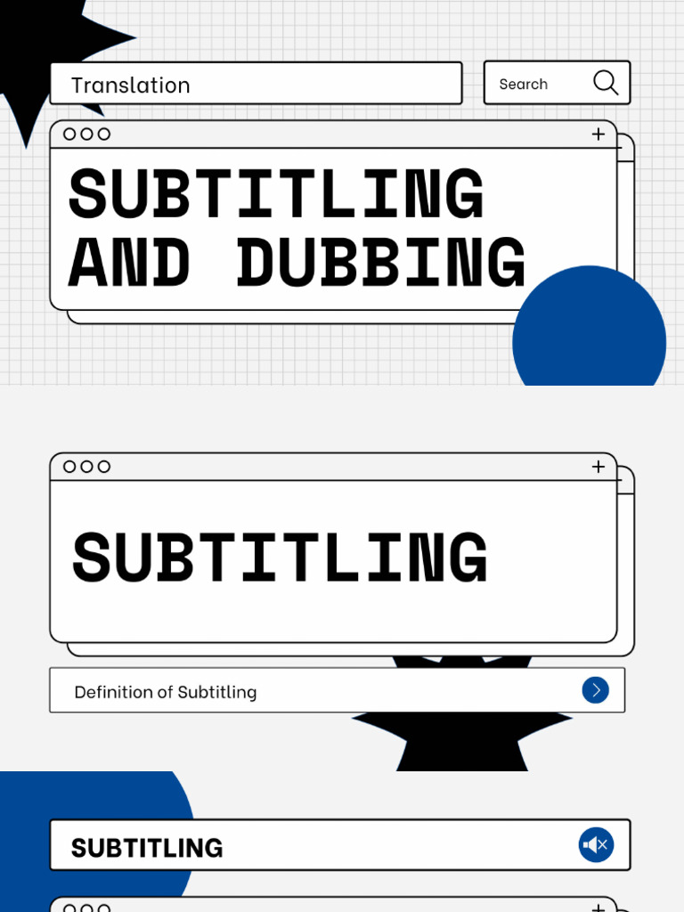 Subtitling and Dubbing | PDF