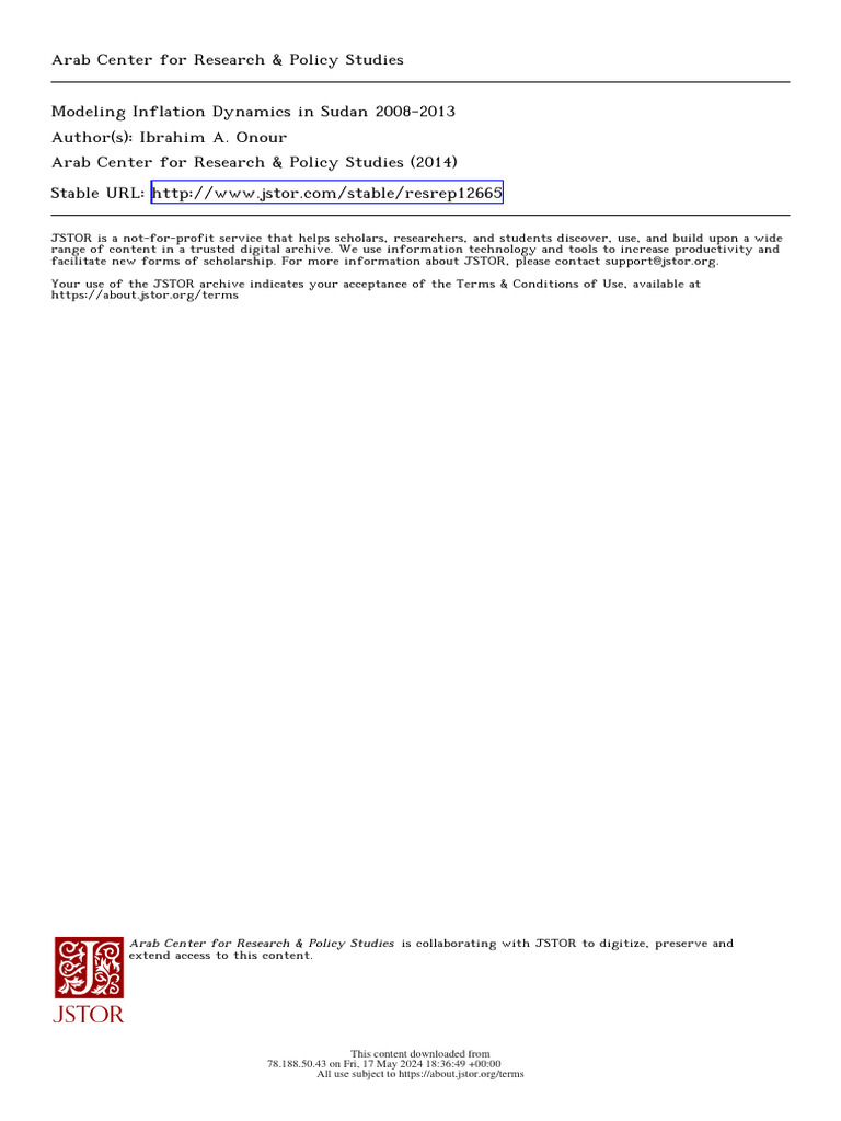 Onour Modelinginflationdynamics 2014 Pdf Inflation Monetary Policy