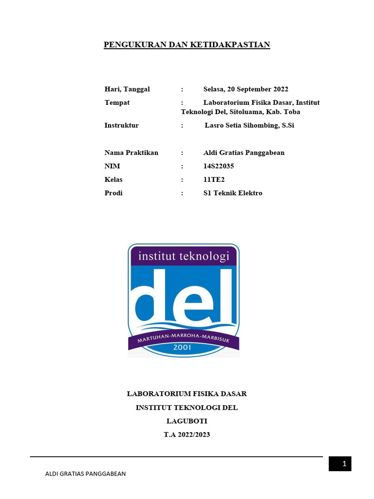 Laporan Praktikum Pengukuran Dan Ketidakpastian | PDF