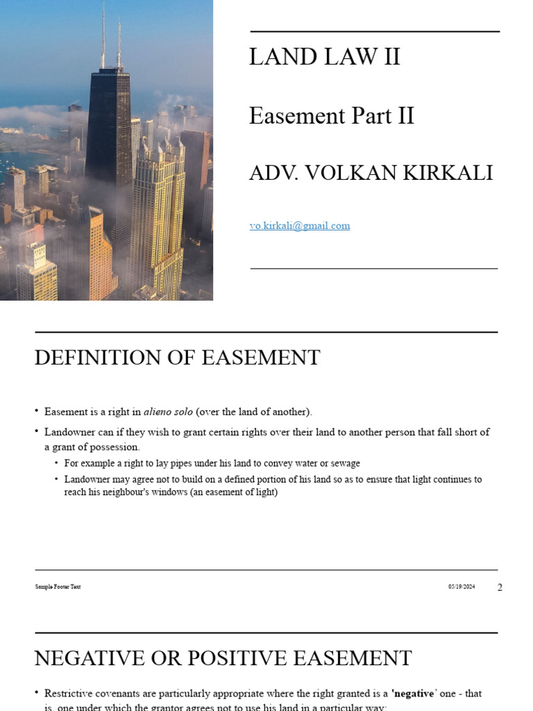 Land Law II WK 2 Easement Pt2 2 | PDF | Easement | Civil Law (Common Law)