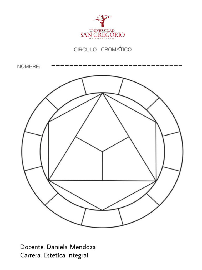 Plantilla para Colorear El Círculo Cromático | PDF