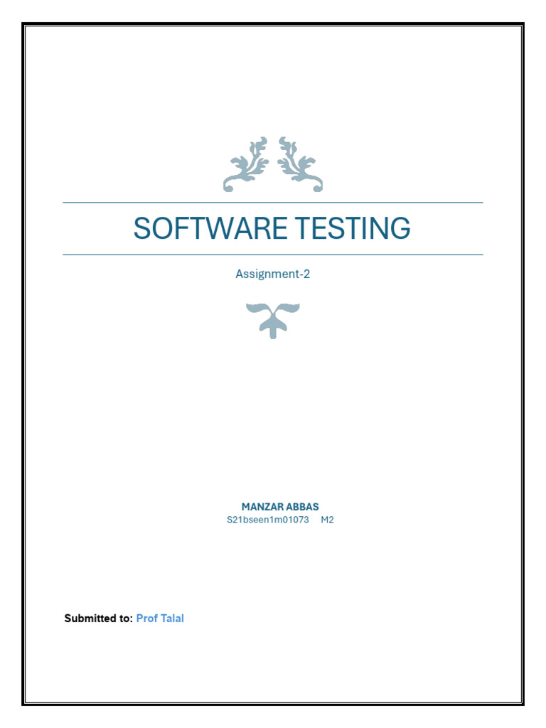 Software Testing Assignemnt 2 | PDF | Software Testing | Graphical User ...
