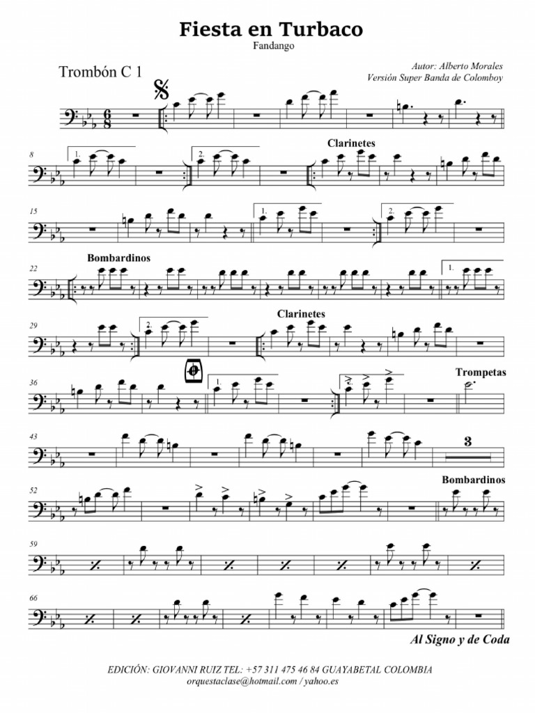 Trombone 1c Fandango - Fiesta en Turbaco | PDF