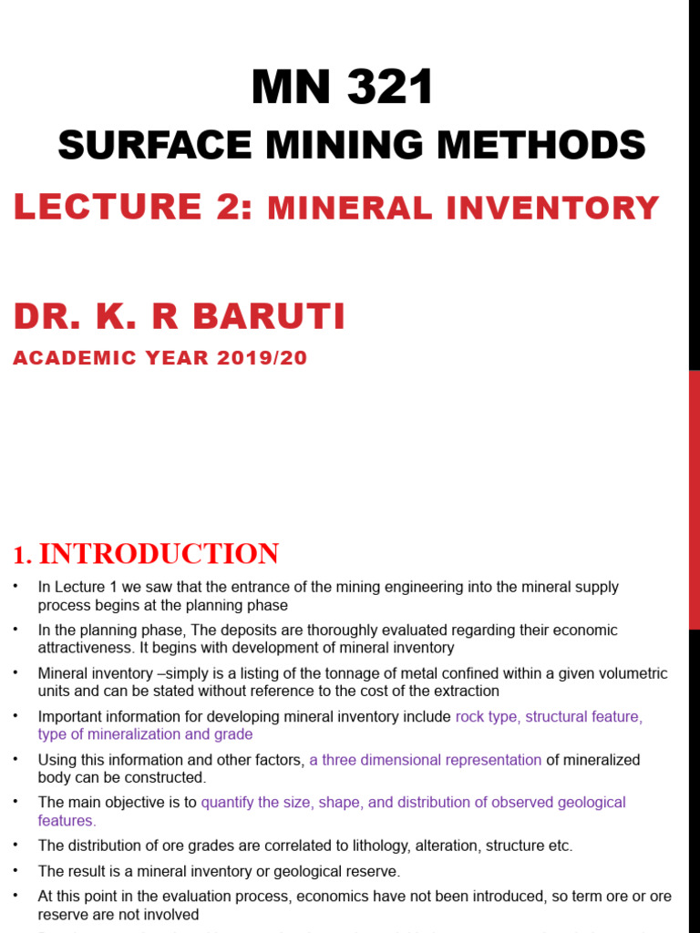 Mineral Inventory Development in Mining | PDF | Ore | Mining