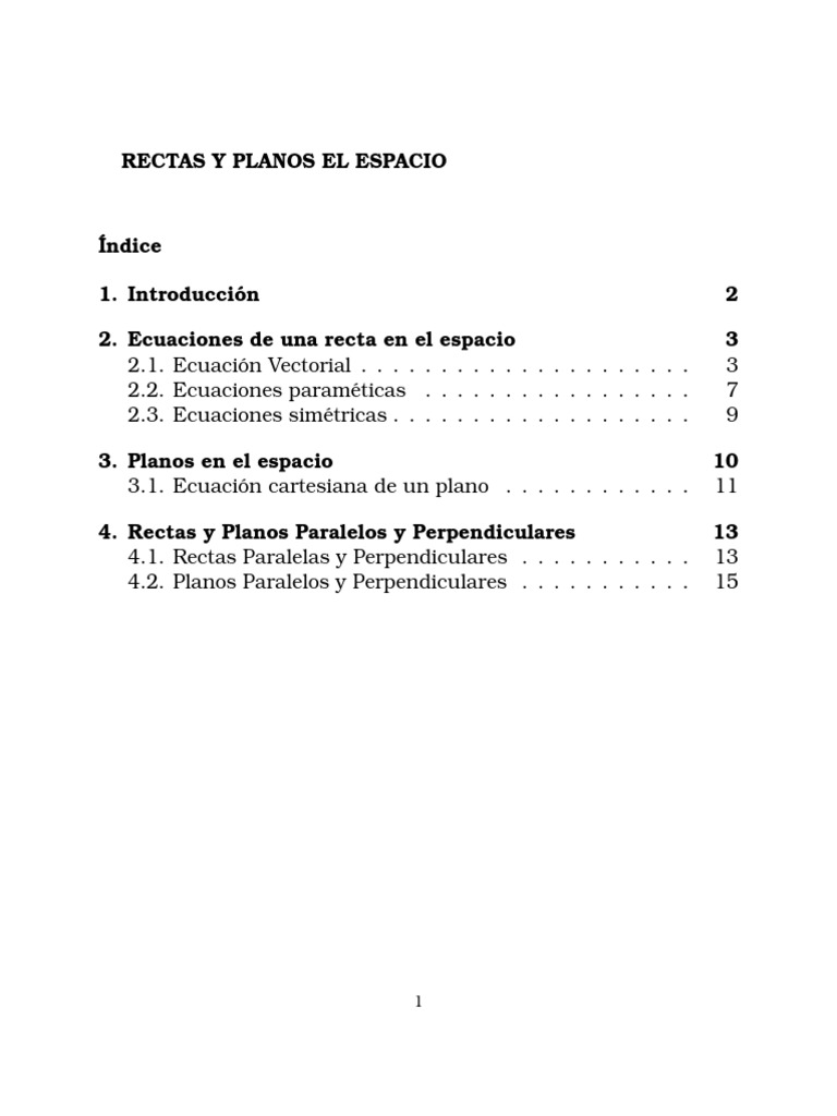 Ecuaciones de Rectas y Planos en el Espacio | PDF | Vector Euclidiano ...