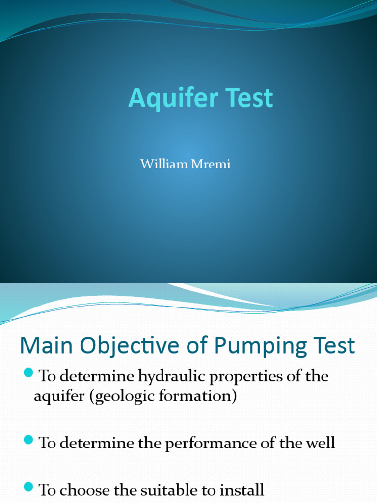 Aquifer Test | PDF | Aquifer | Fluid Dynamics