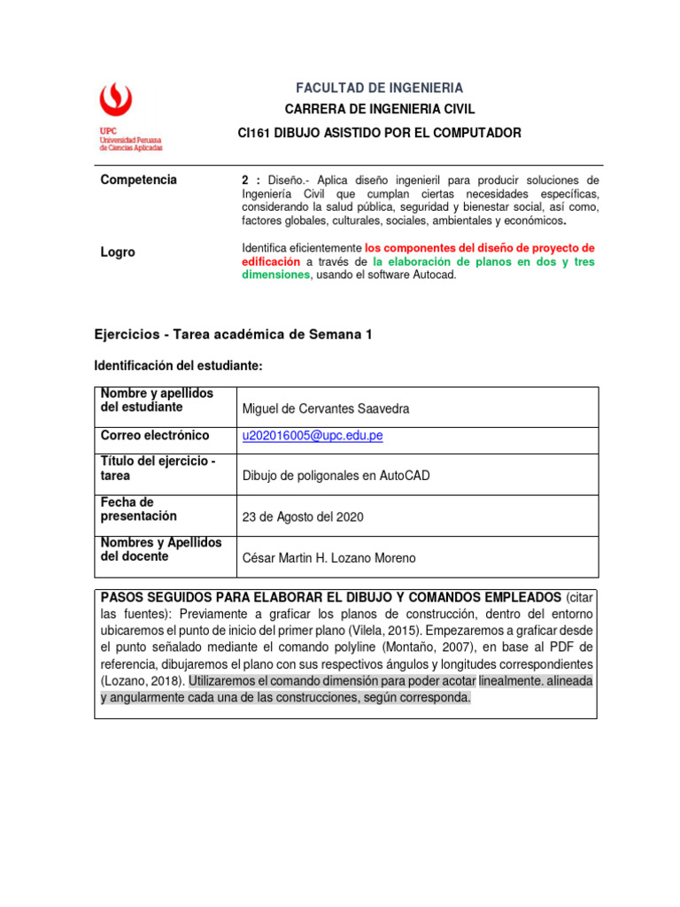 Ejemplo para Guia de Informe Semana 1 DAC DF | PDF