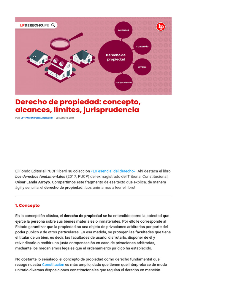 Alcances y límites del derecho de propiedad | PDF | Propiedad | Dominio ...