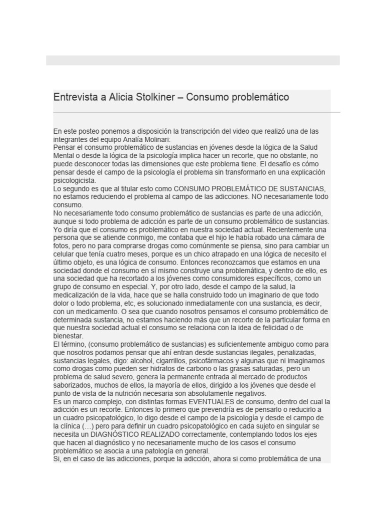Consumo Problematico. Psi | PDF | Drogas | Cigarrillo