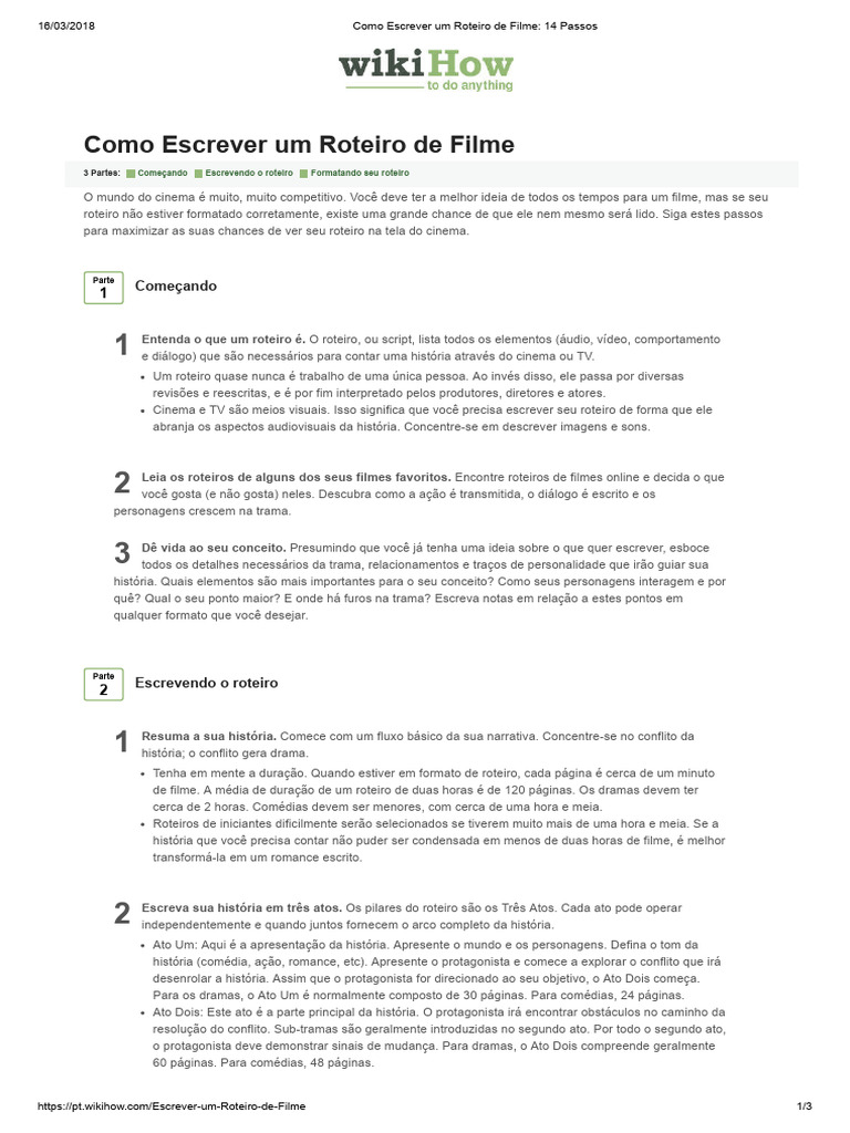 Como Escrever Um Roteiro de Filme - 14 Passos | PDF | Roteiro | Irã