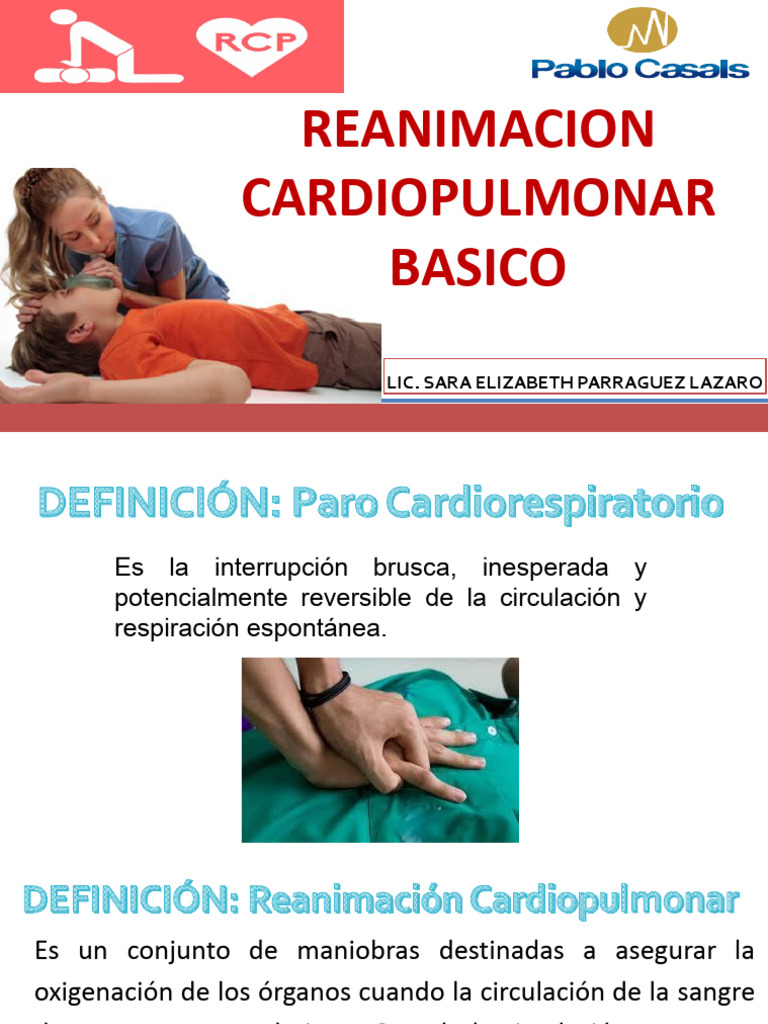 Clase Reanimación Cardiopulmonar Básico | PDF | Reanimación cardiopulmonar | Emergencias Médicas