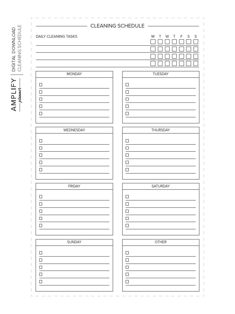 Daily Cleaning Schedule Template | PDF