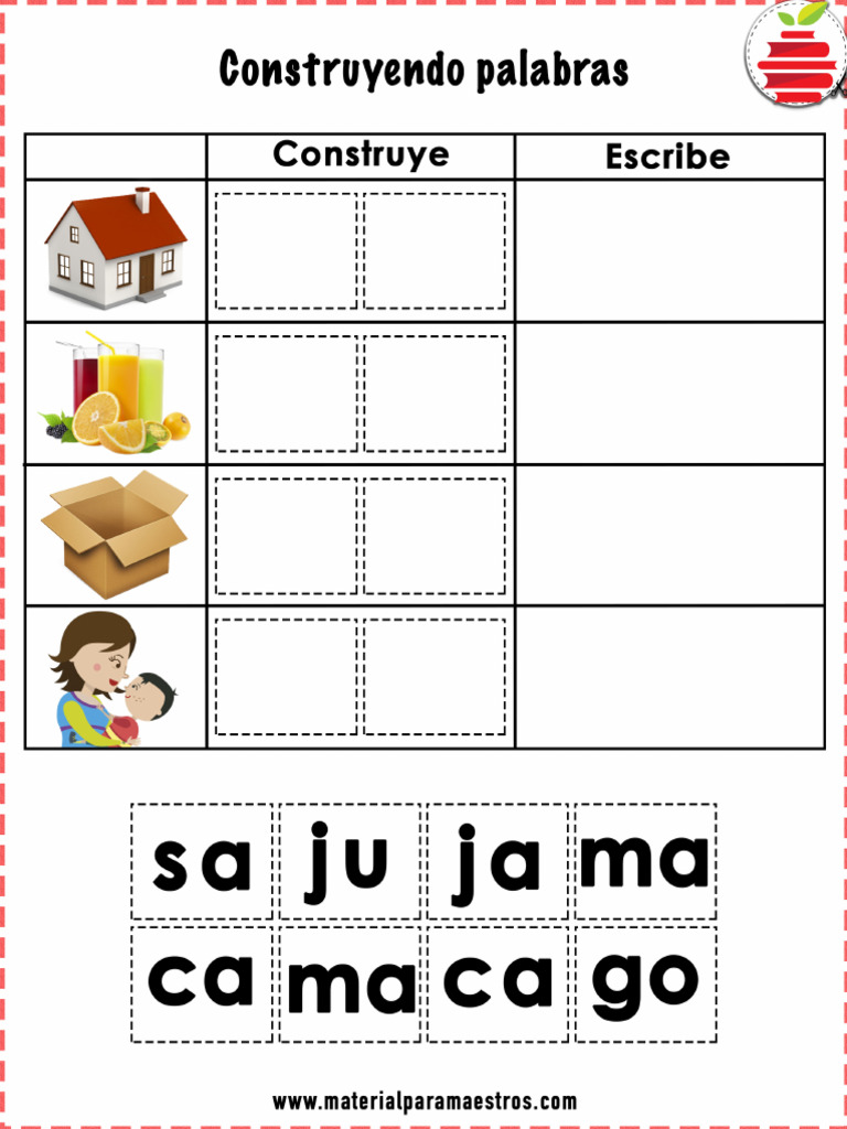 Construyendo Palabras Con Silabas | PDF
